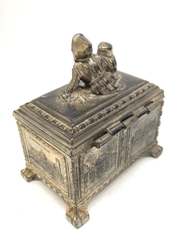 Gorgeous Munich Child Souvenir Metal Trinket Jewelry Box Antique German ...