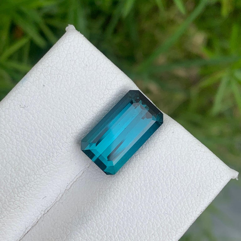 Gorgeous Natural Blue Indicolite Tourmaline Emerald Cut Gemstone Afghan ...