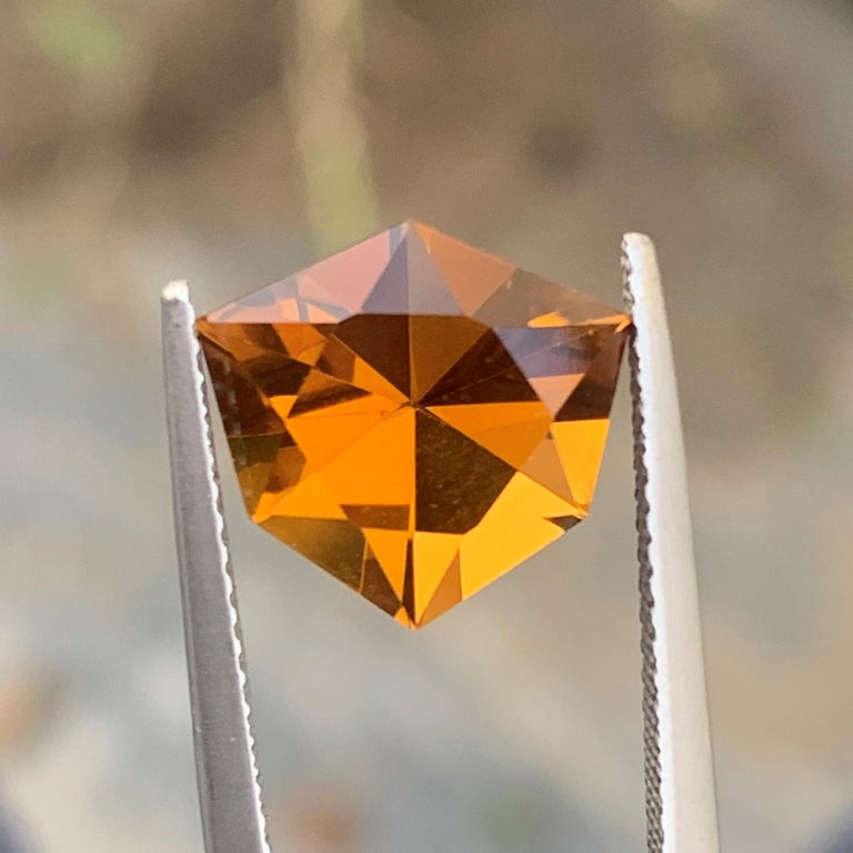 Gorgeous Natural Loose Citrine Ring Gemstone 3.55 Carat Fancy Hexagon ...