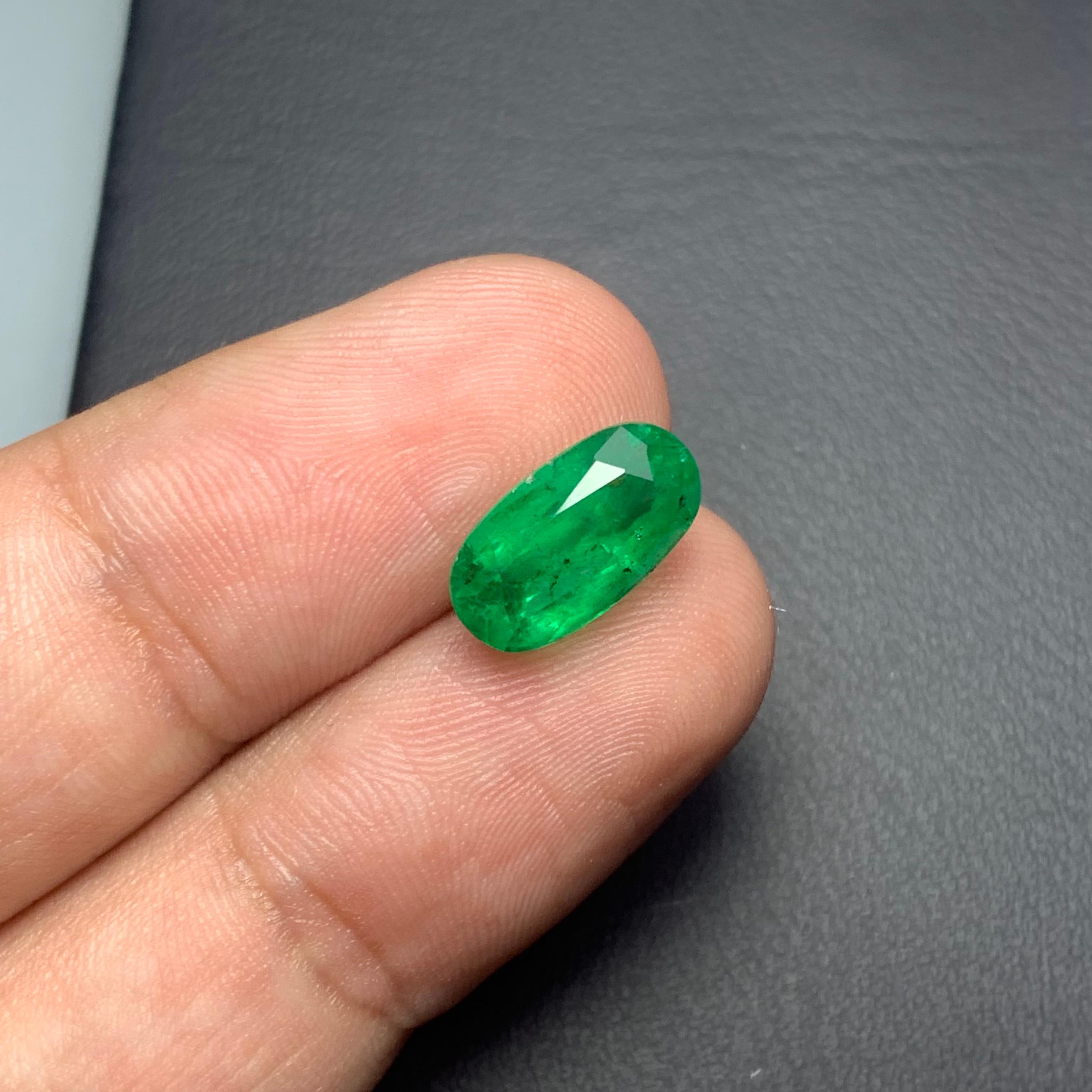 Gorgeous Natural Vivid Green Emerald Oval Shape from Pakistan Mine 3.10 ...
