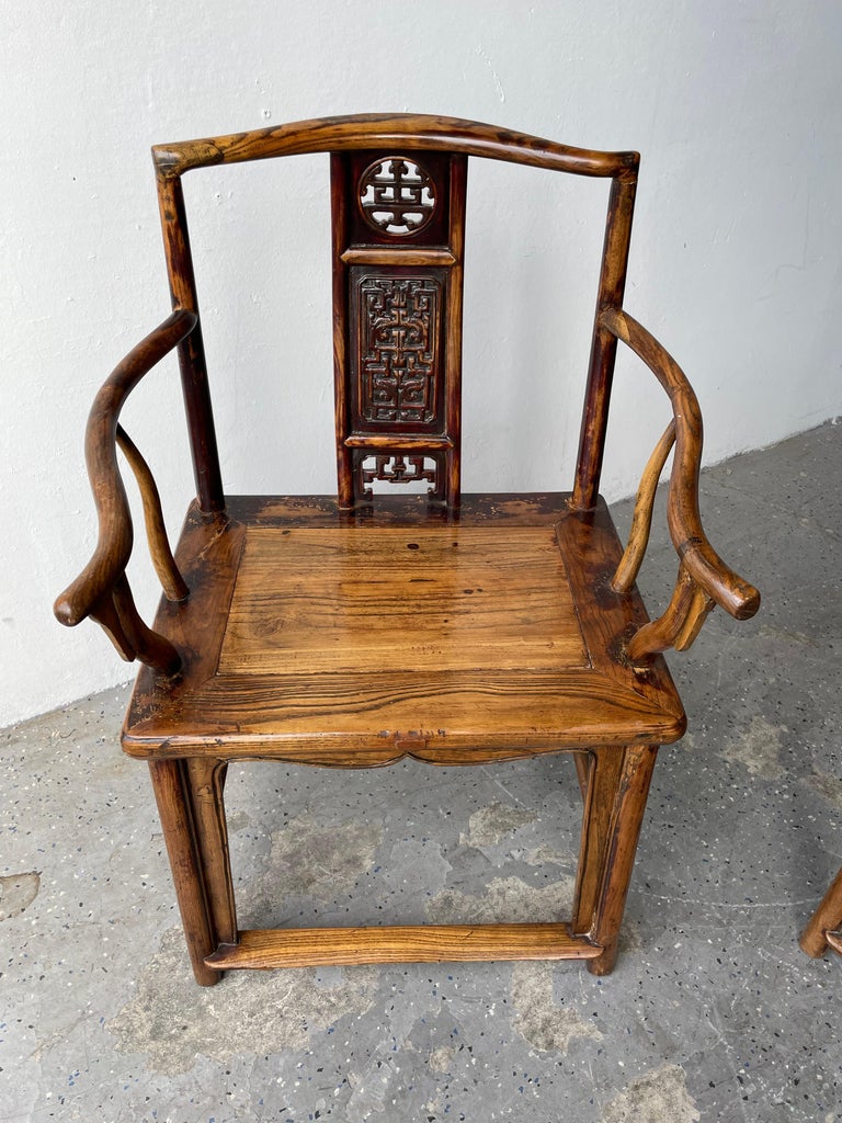 Gorgeous Pair of 19th, '1800's' Century Chinese Hardwood Arm Chairs For ...