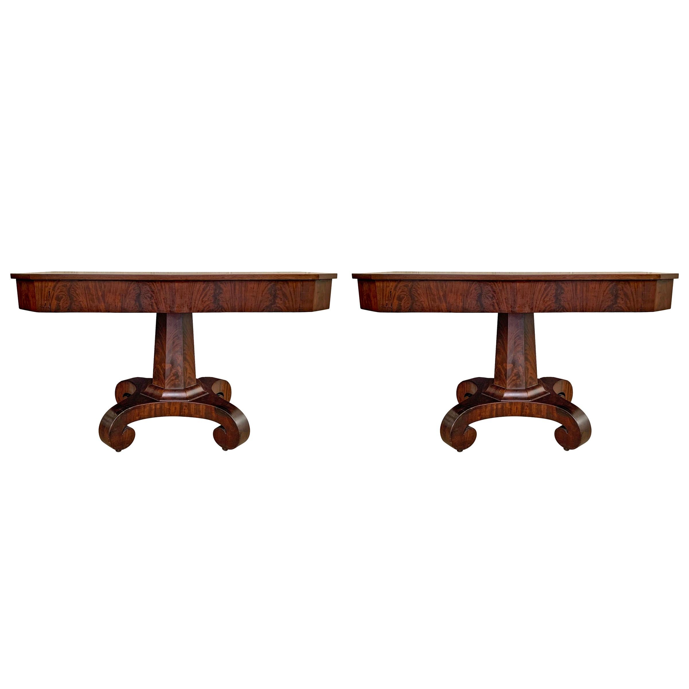 Gorgeous Pair of American Empire Console Tables at 1stDibs