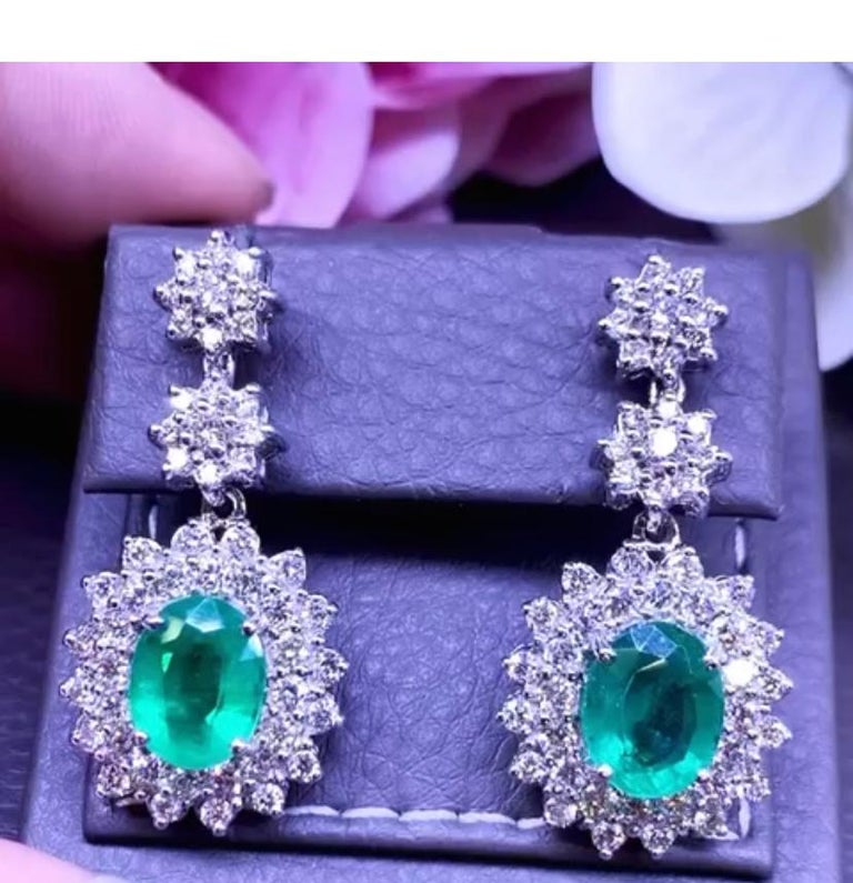 Gorgeous Parure with 47.5 Carats of Zambia Emeralds and Diamonds For ...