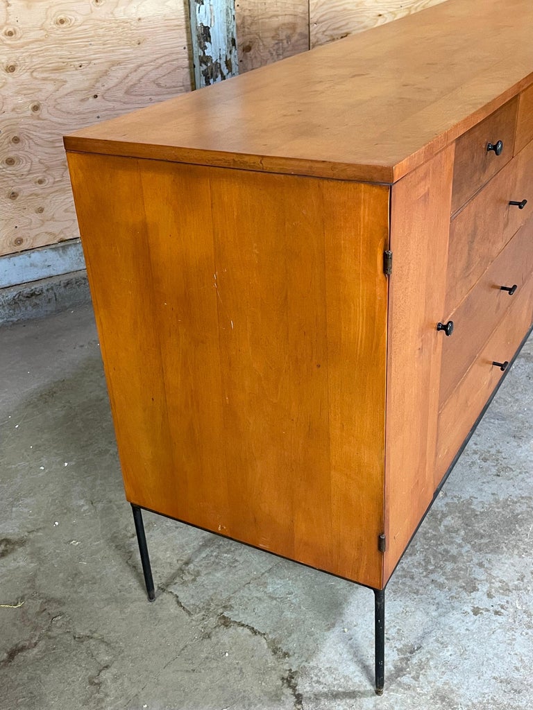 Gorgeous Patina Covered Paul McCobb 20 Drawer Dresser on Iron Legs ...