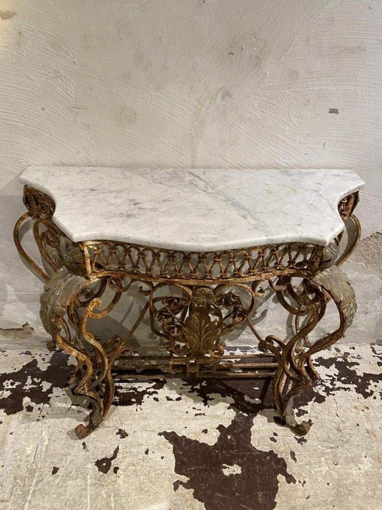 Gorgeous Rustic Ornate Marble Console-France For Sale at 1stDibs