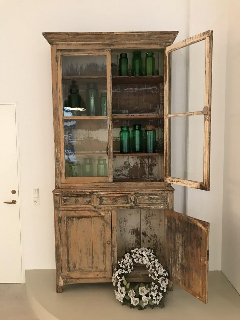 Gorgeous Rustric Antique French Tallboy / Display / Crockery Cabinet at ...