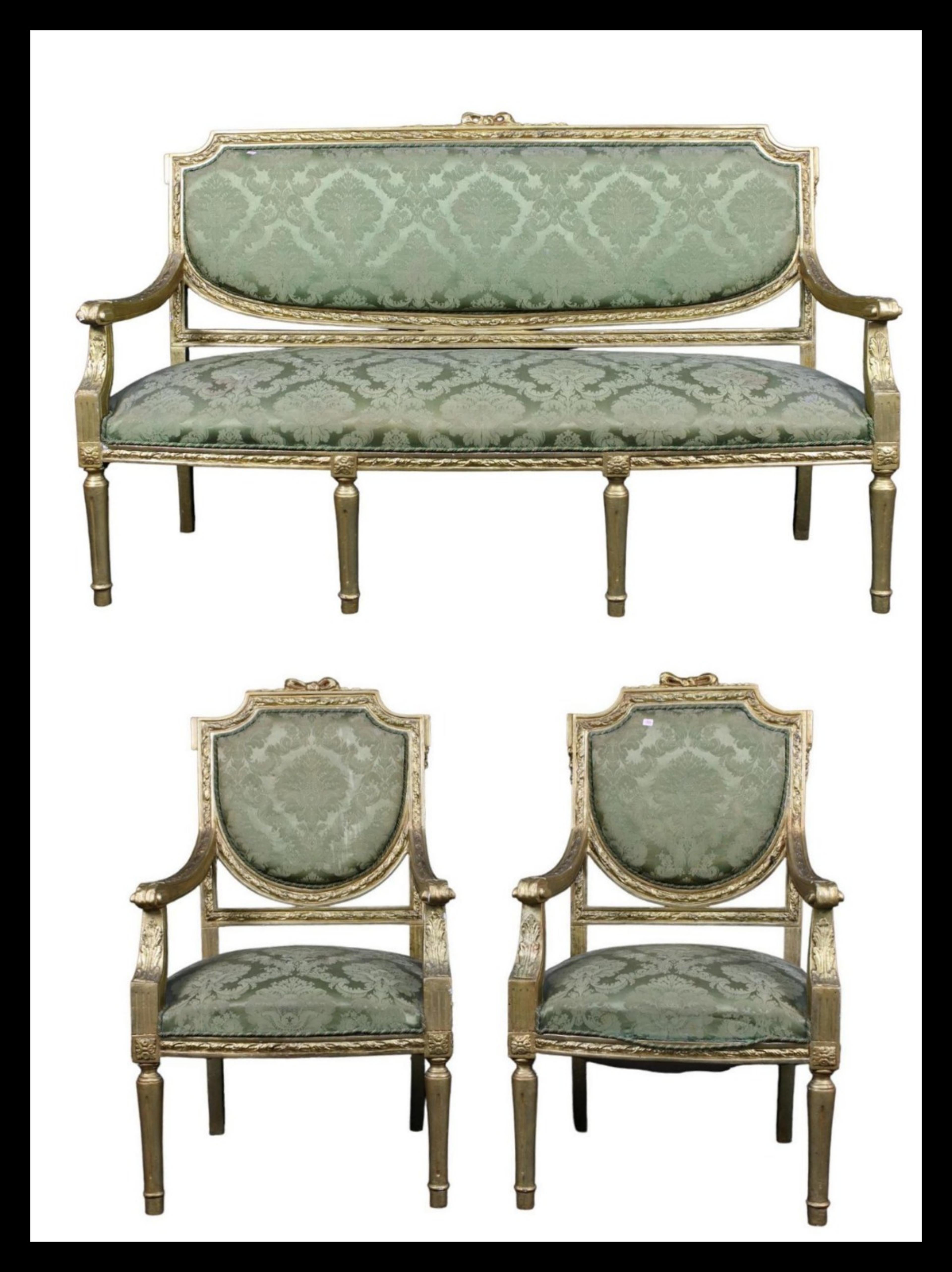 Gorgeous Sicilian Living Room Set - Italy 19th Century For Sale at 1stDibs