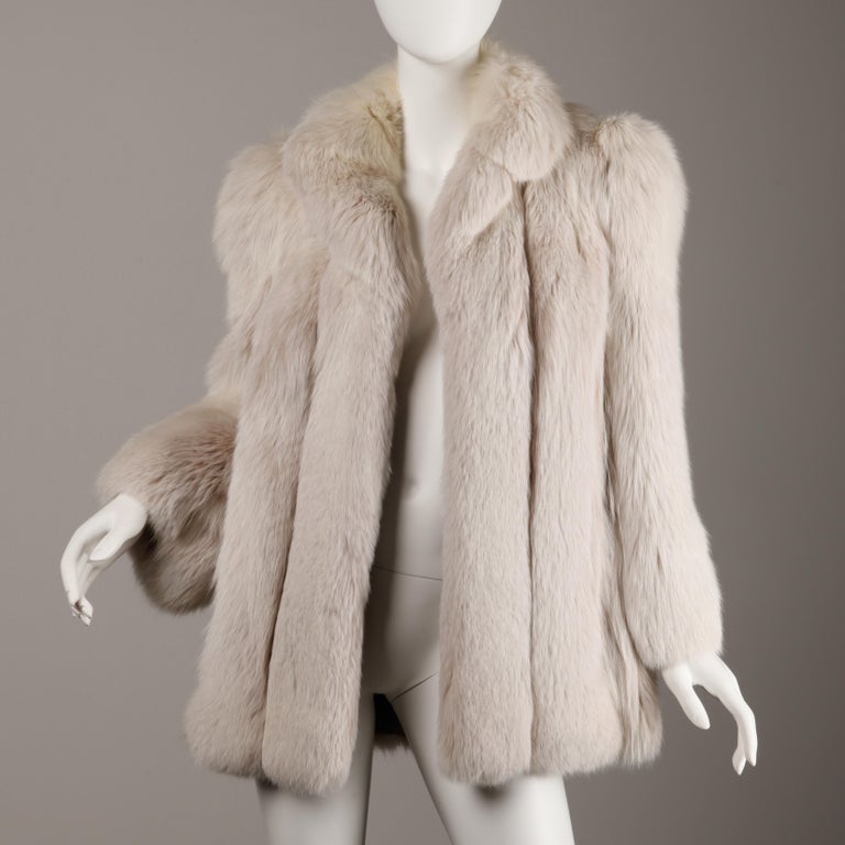 Gorgeous Vintage Chubby Arctic Fox Fur Coat/ Jacket at 1stDibs