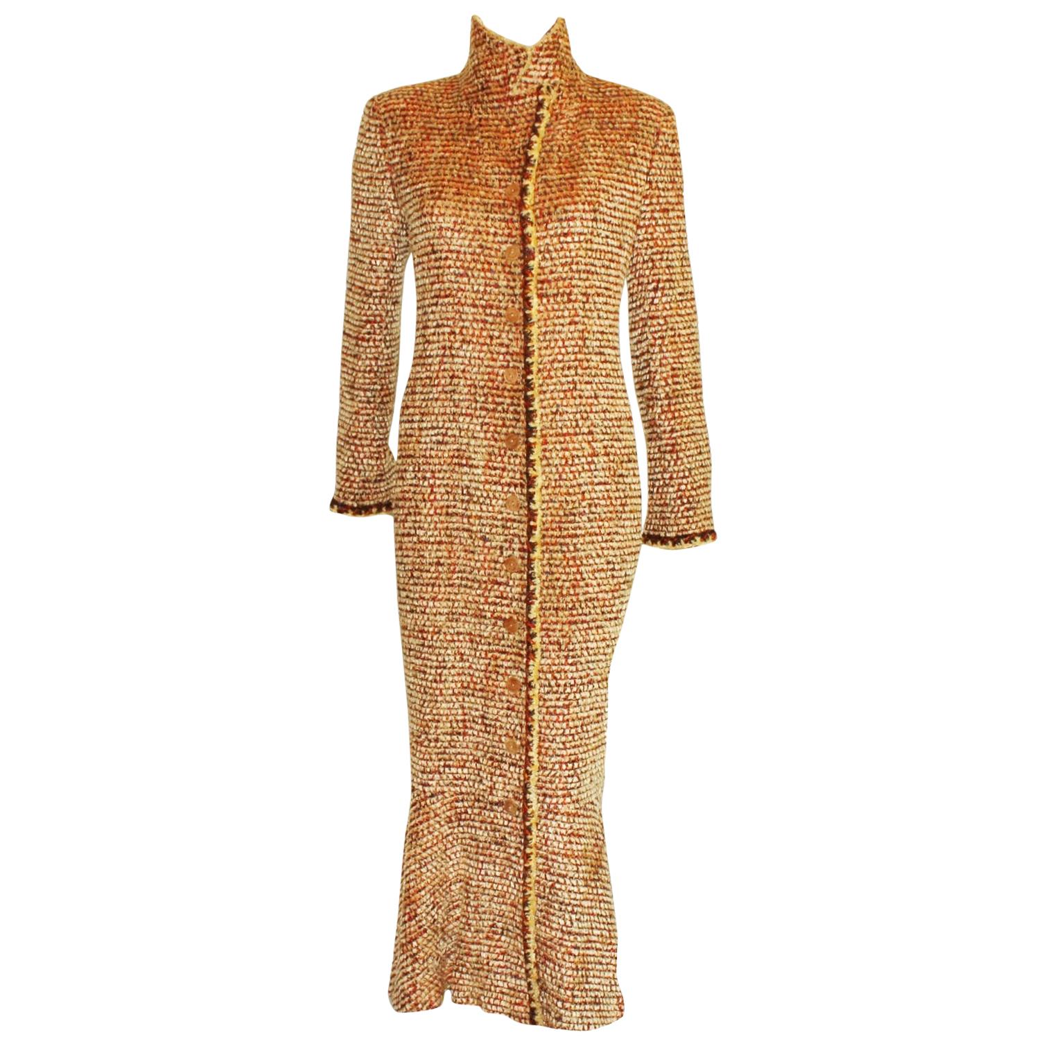 Chanel Haute Couture Wool Coat With Silk Logo Lining at 1stDibs