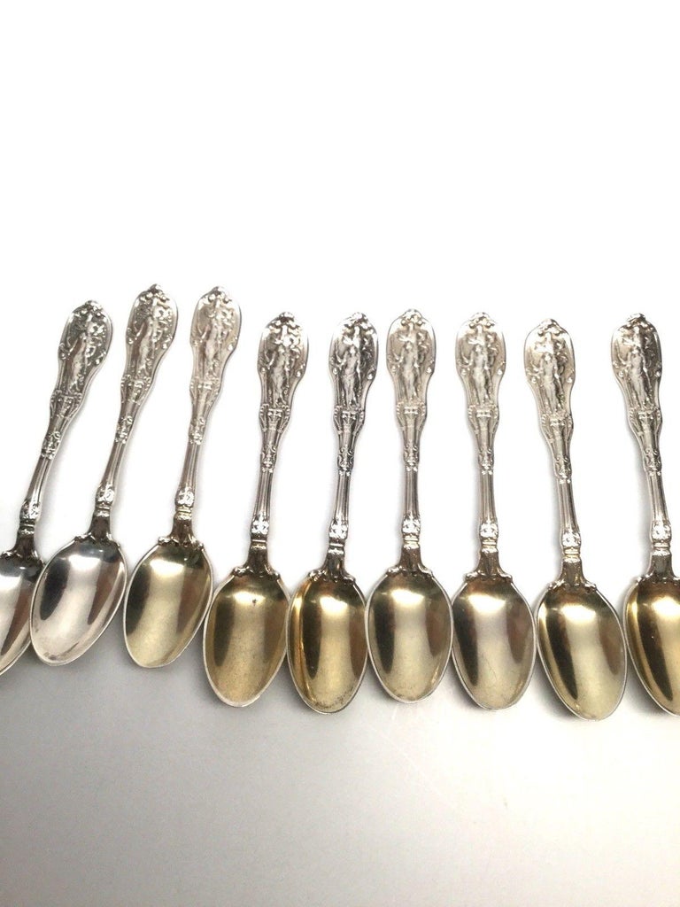 Gorham 1894 Mythologique Sterling Silver Set of 9 Demitasse Spoons For ...