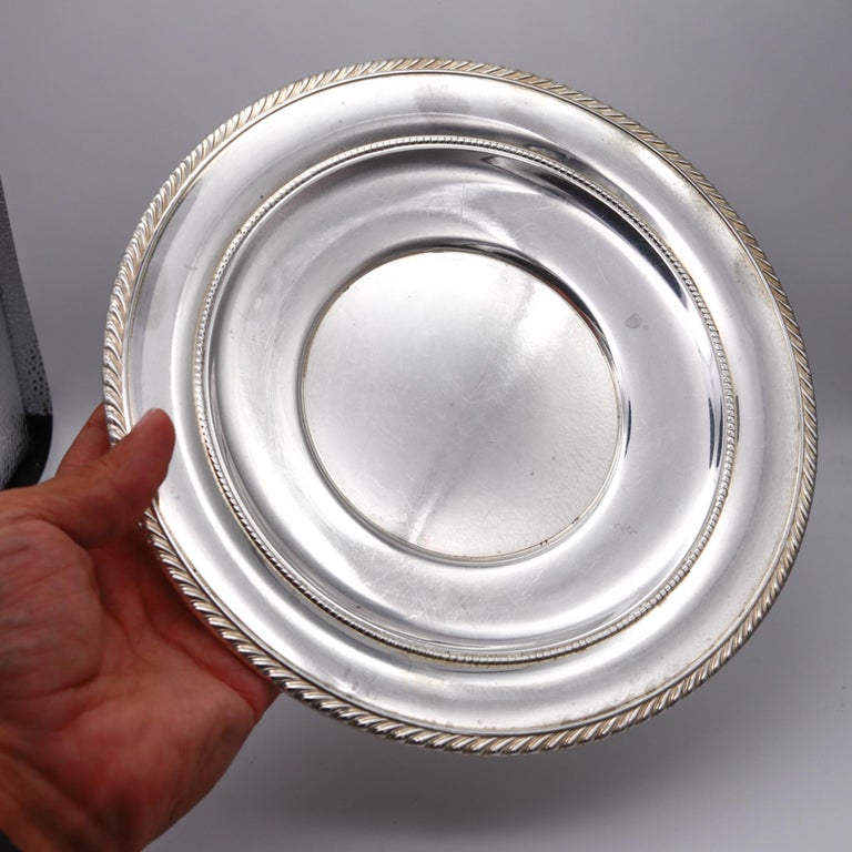 Gorham American 1960 Gadroon Round Tray Pattern 345 in .925 Sterling ...