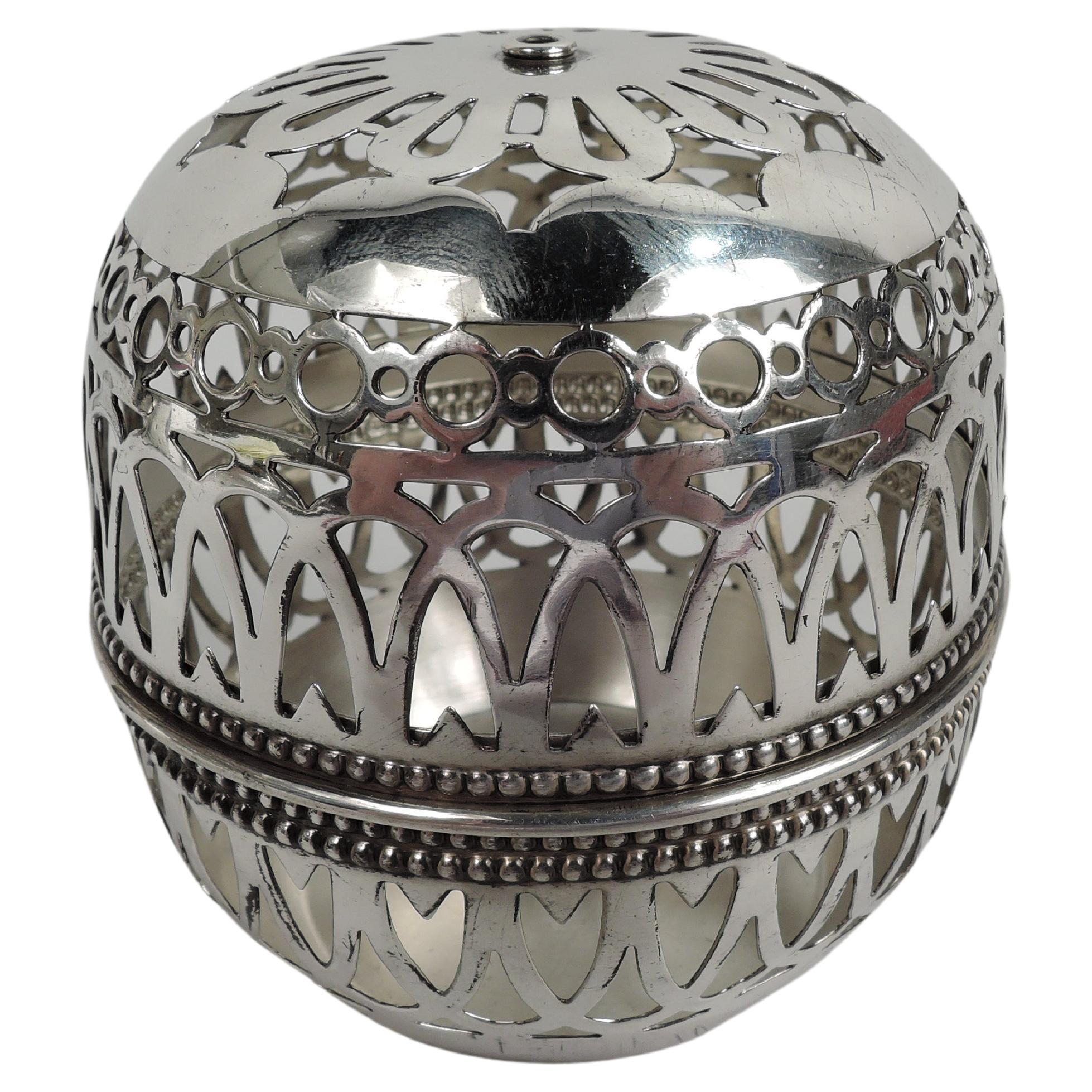 American Art Nouveau Sterling Silver and Glass Inkwell by Gorham For ...