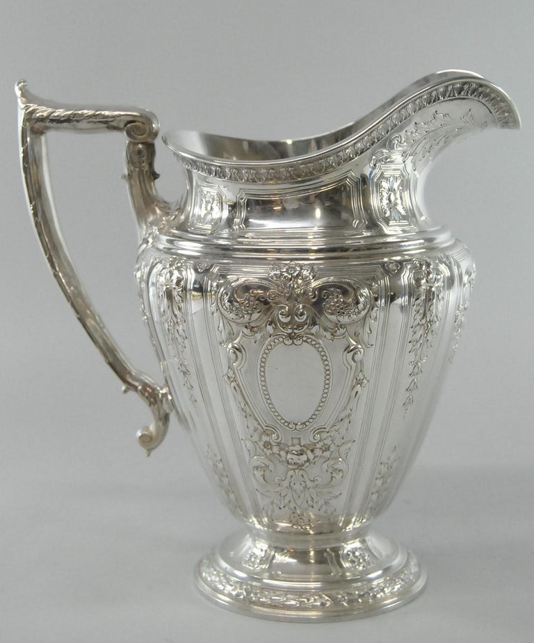 Gorham Sterling Silver 4 Pint Water Pitcher in Maintenon Pattern, No ...
