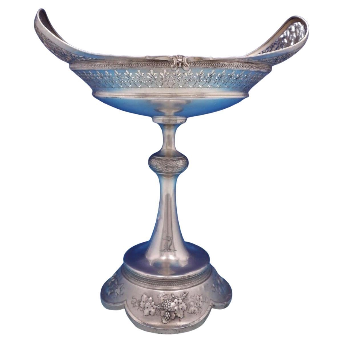 Gorham Sterling Silver Centerpiece Bowl with Wide Floral Pierced Border ...