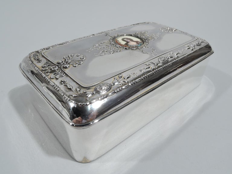 Gorham Sterling Silver and Enamel Jewelry Box with Baroque Beauty For ...