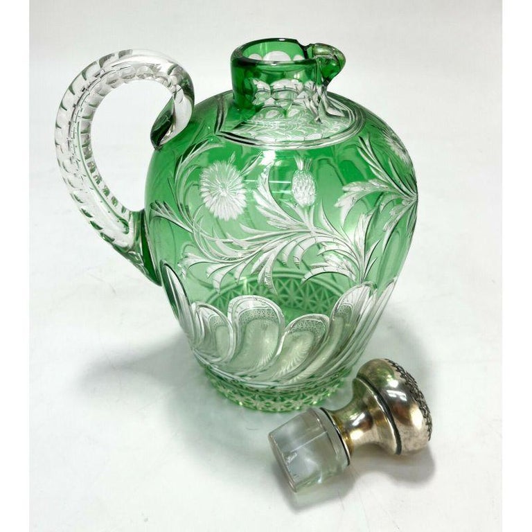 Gorham Sterling Silver Stevens and Williams Glass Jug Finger Pattern ...