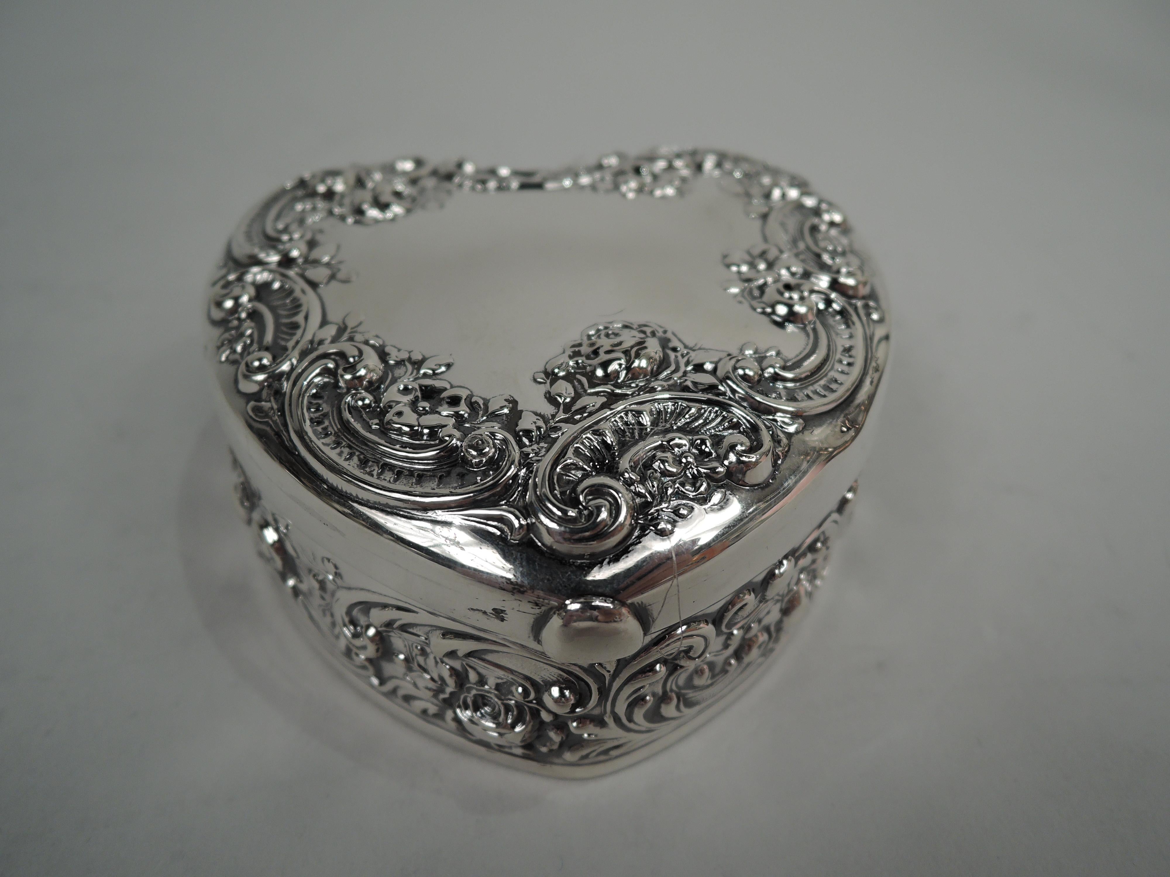 Gorham Victorian Romantic Sterling Silver Heart-Shaped Jewelry Box For ...
