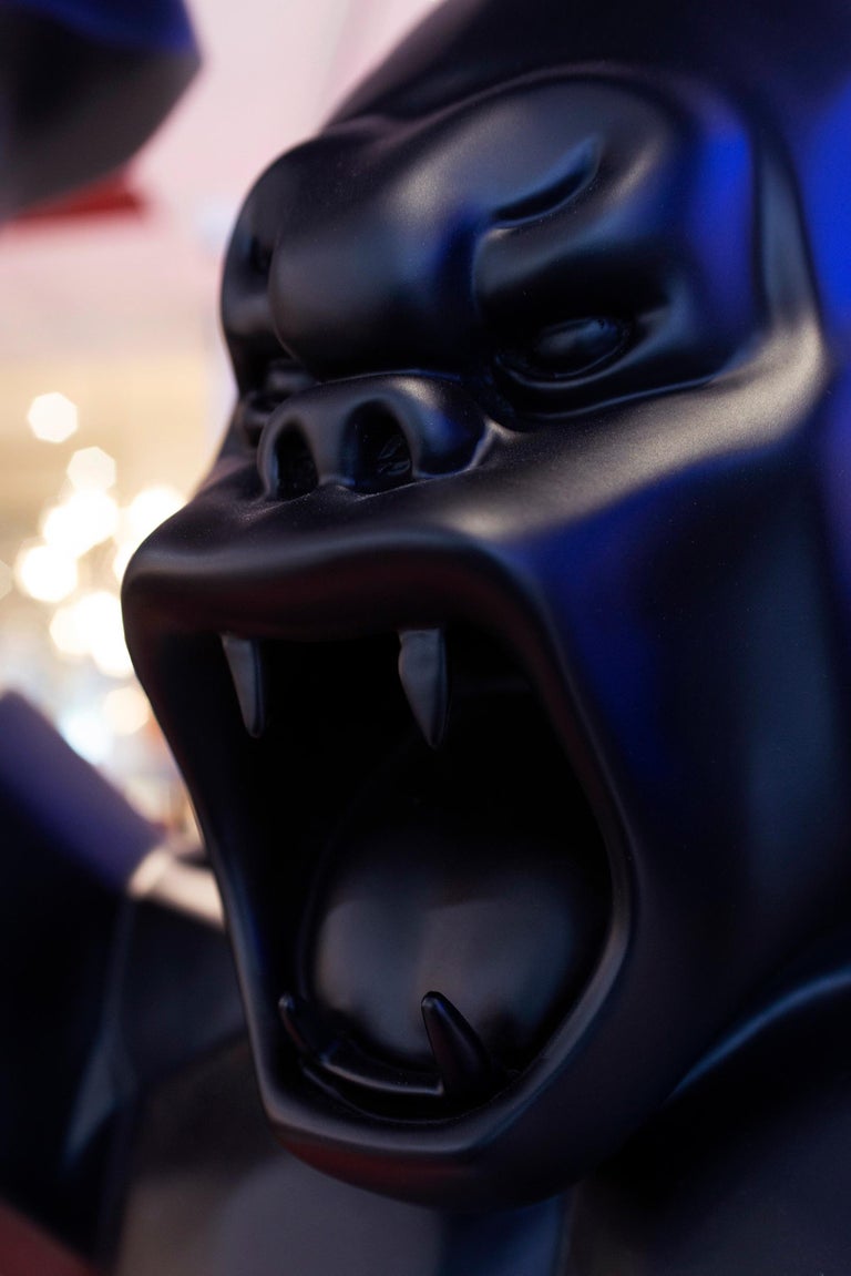 Gorilla Kong Black Sculpture in Black Matt Resine Orlinski For Sale at ...