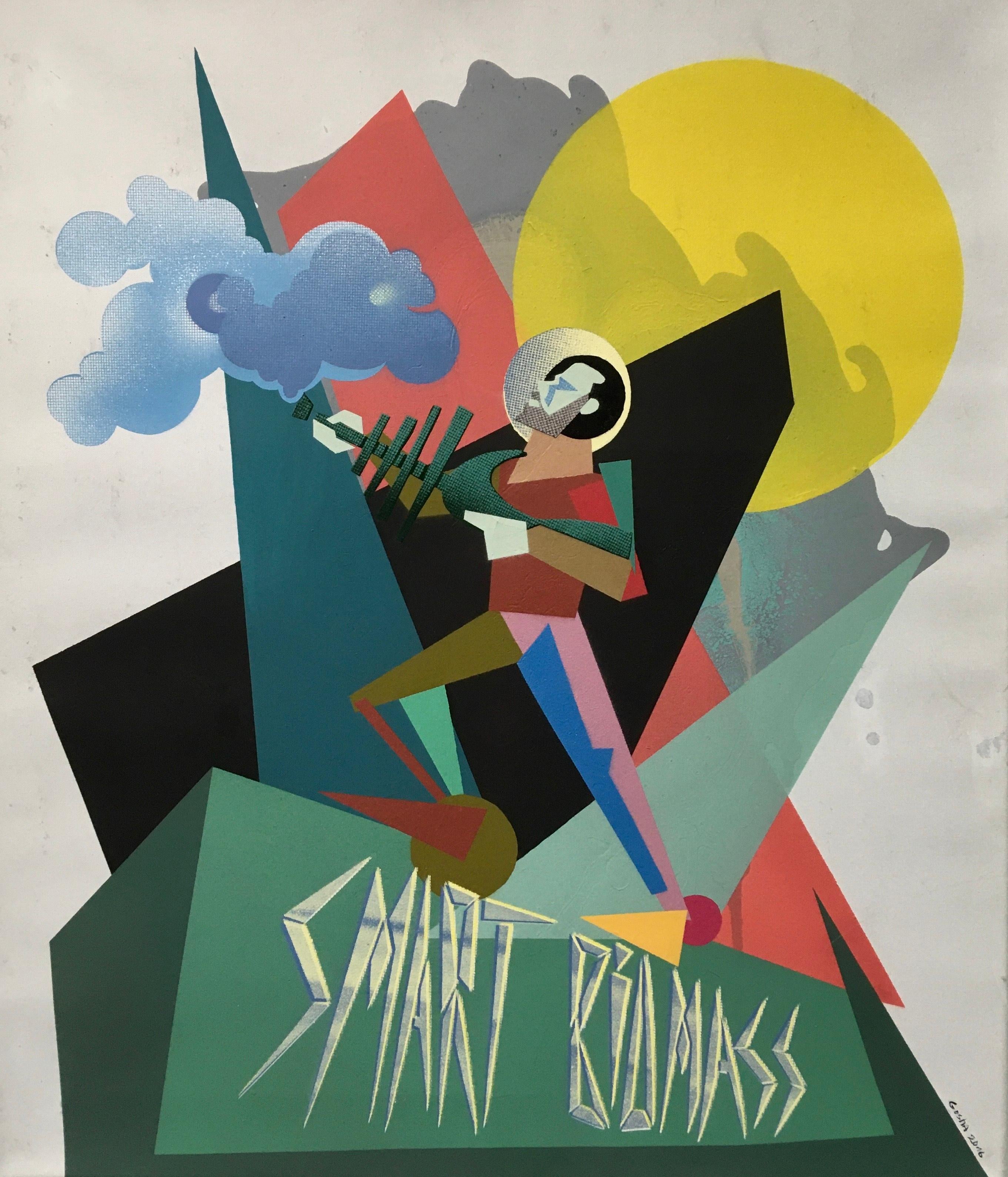 Gosha Ostretsov - "Smart Biomass" Painting 28" x 24" inch by Gosha ...