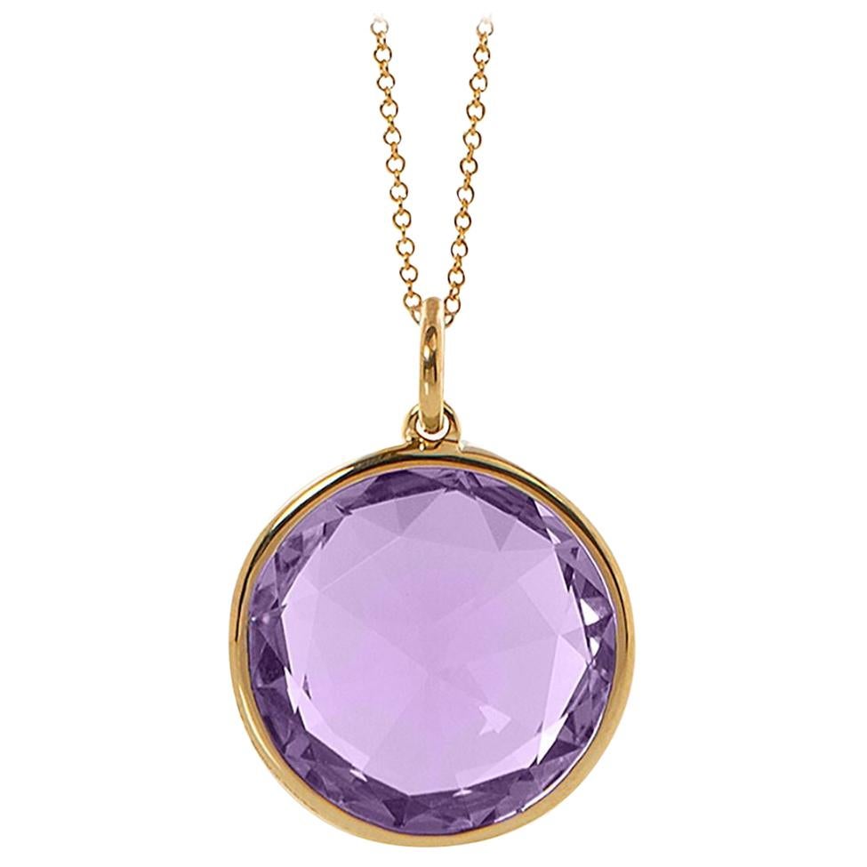 Goshwara Amethyst Round Rose Cut Pendant For Sale at 1stDibs