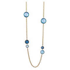 Italian Lemon Topaz Gold Hoop Link Necklace For Sale (Free Shipping) at ...