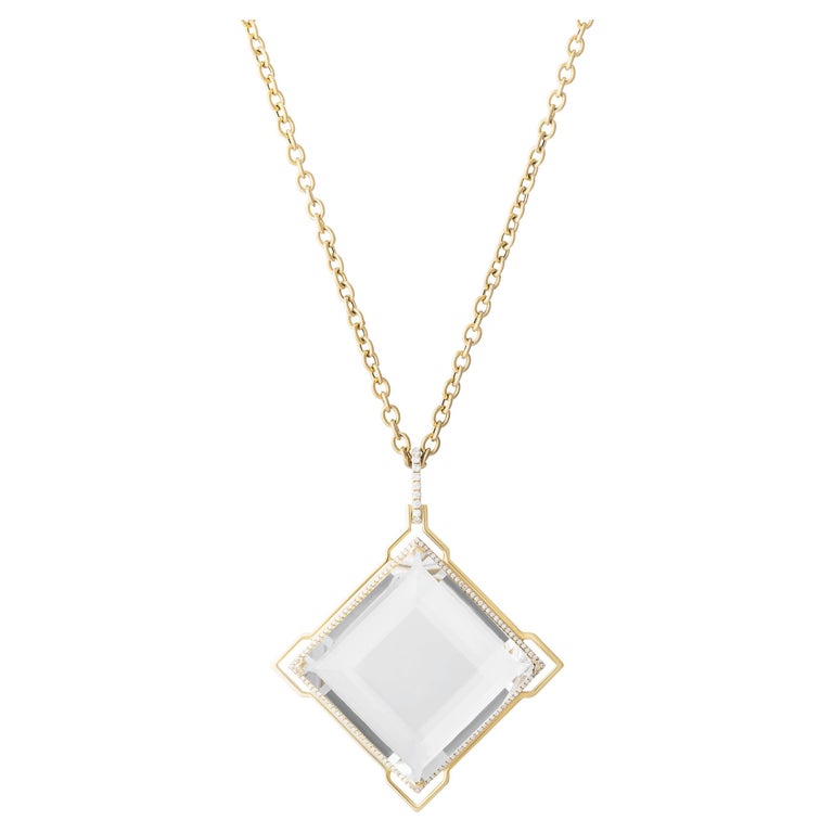 Goshwara Large Rock Crystal Fancy Cut Pendant For Sale at 1stDibs
