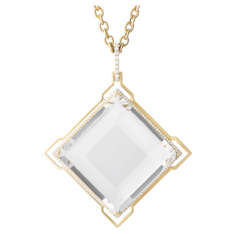 Goshwara Large Rock Crystal Fancy Cut Pendant For Sale at 1stDibs
