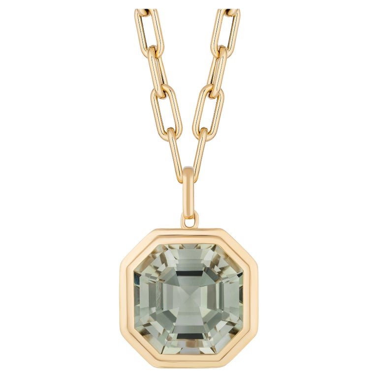 Goshwara Prasiolite Asscher Cut Pendant For Sale at 1stDibs