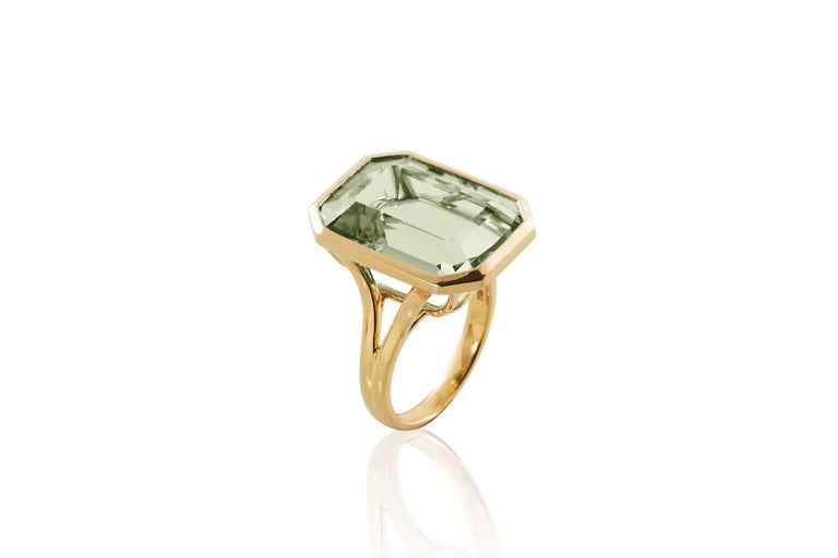 Goshwara Emerald Cut Prasiolite Ring at 1stDibs | prasiolite rings