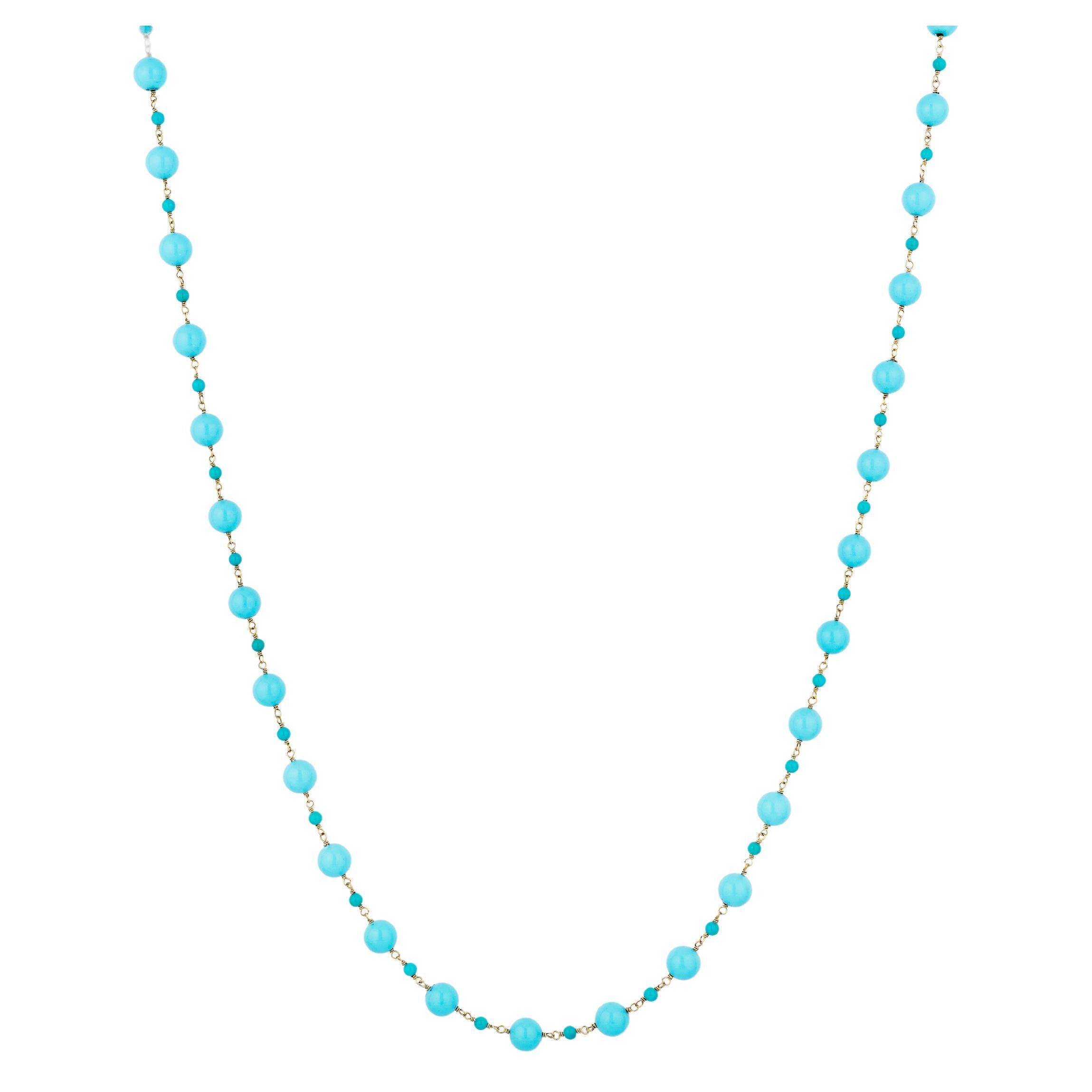 Natural Sleeping Beauty Turquoise Bead Necklace at 1stDibs | sleeping ...