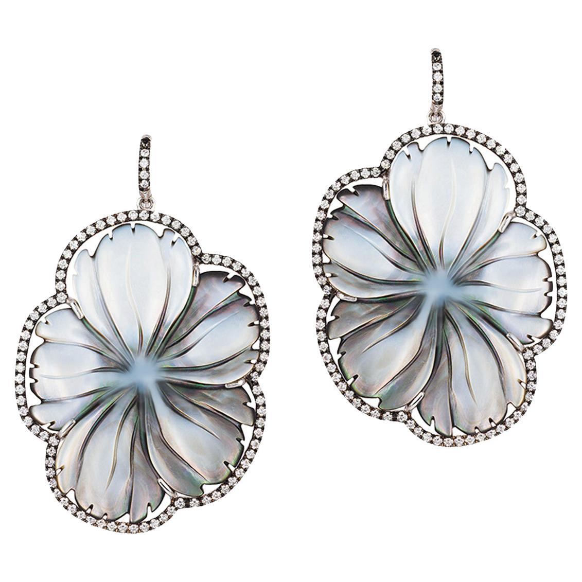 Cool Mother Of Pearl Flower Earrings Photos