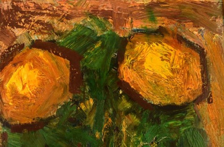 Gösta Falck Sweden, Oil on Canvas, Modernist Still Life with Flowers at ...