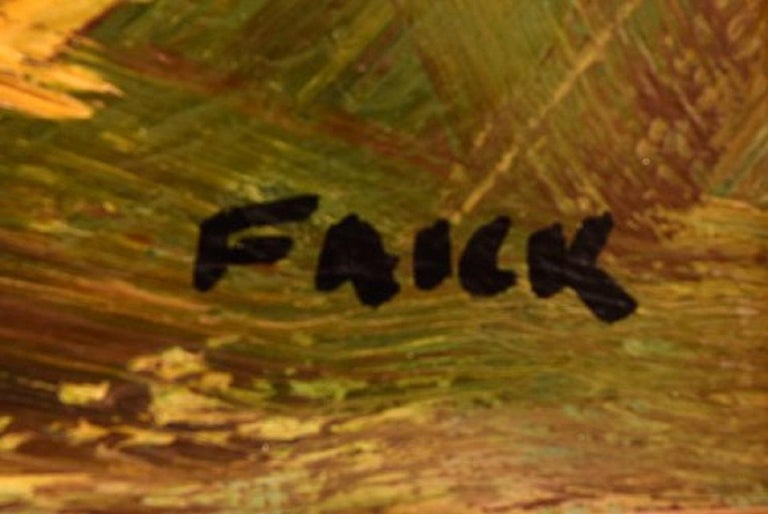 Gösta Falck Sweden, Oil on Canvas, Modernist Still Life with Flowers ...