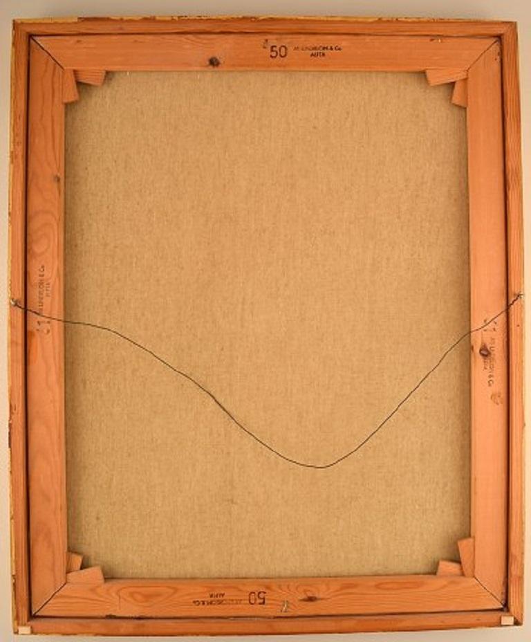 Gösta Falck Sweden, Oil on Canvas, Modernist Still Life with Flowers at ...