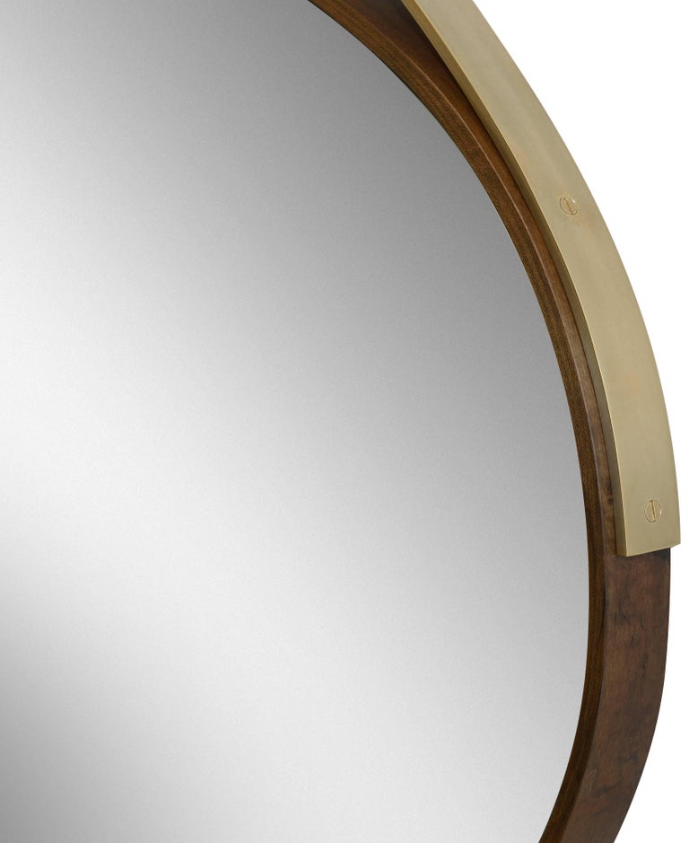 Gotham Oval Mirror Large, Customizable Wood and Metal For Sale at 1stDibs