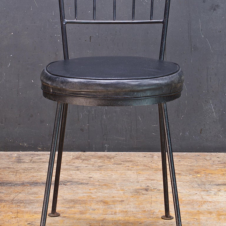 Gothic 1950s Iron Rod Black + Brass High Back Accent Chair Vintage ...