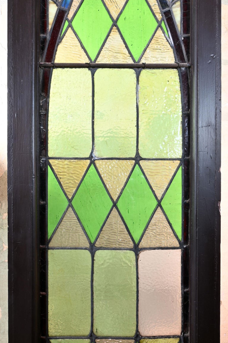 Gothic Arched Tall and Skinny Stained and Slag Glass Window at 1stDibs ...