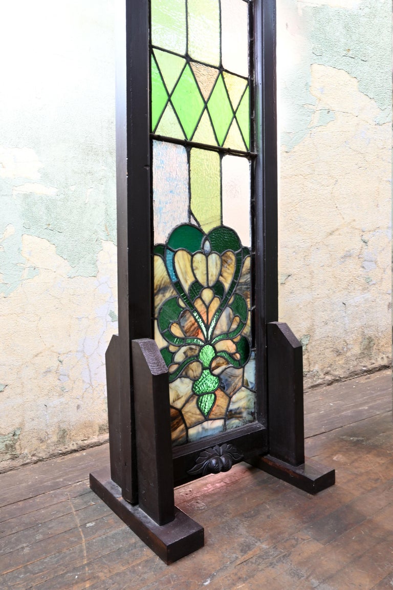 Gothic Arched Tall and Skinny Stained and Slag Glass Window at 1stDibs ...
