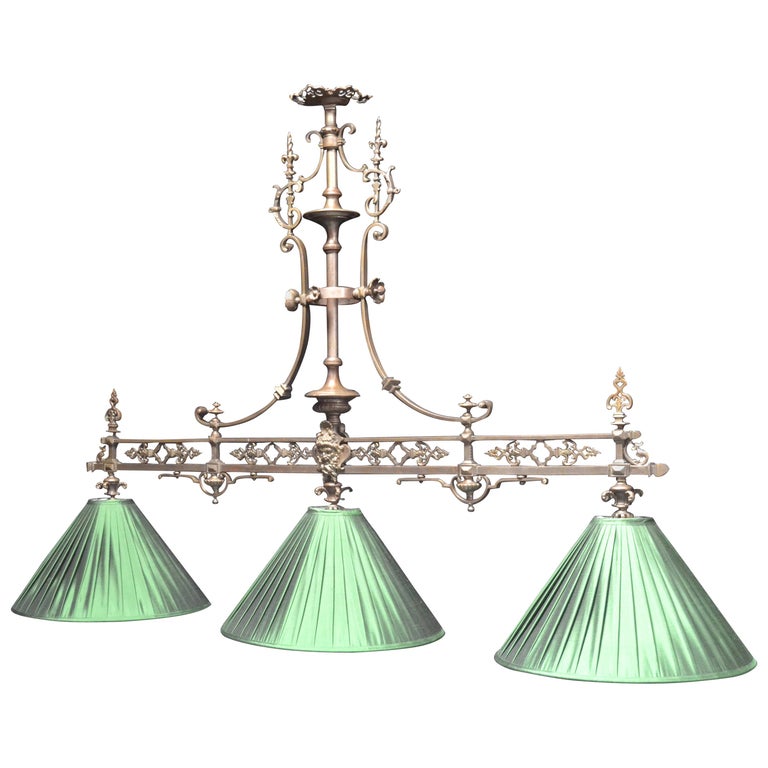Gothic Billiard Snooker Pool Lamp Light Brass English Victorian, 1890 ...