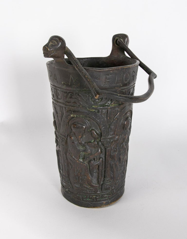 Gothic Bronze Cauldron Dated and Decorated with Religious Scenes For ...