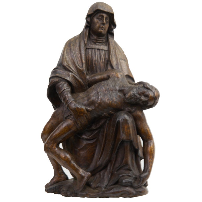 Gothic Flemish Oak Pieta For Sale at 1stDibs