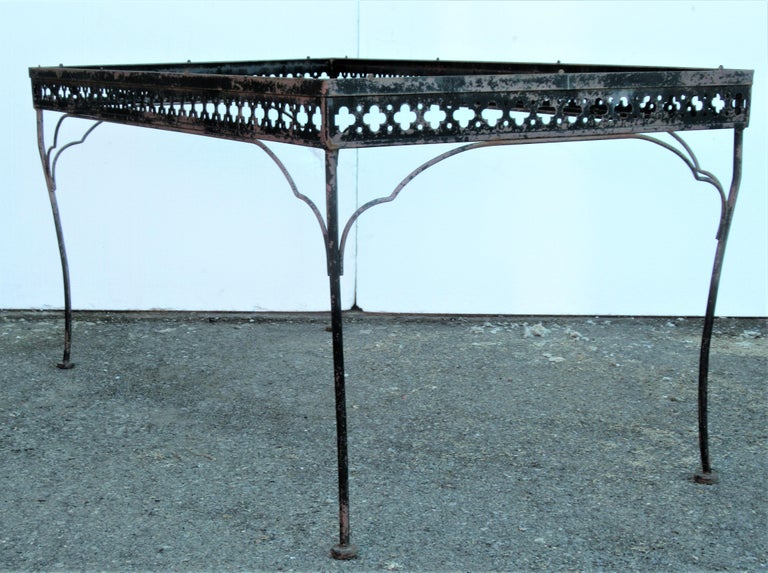 Gothic Modernist Style Wrought Iron Table and Chairs at 1stDibs