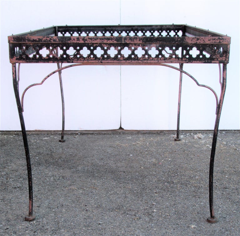 Gothic Modernist Style Wrought Iron Table and Chairs at 1stDibs
