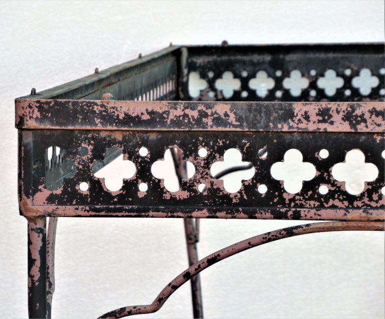 Gothic Modernist Style Wrought Iron Table and Chairs at 1stDibs