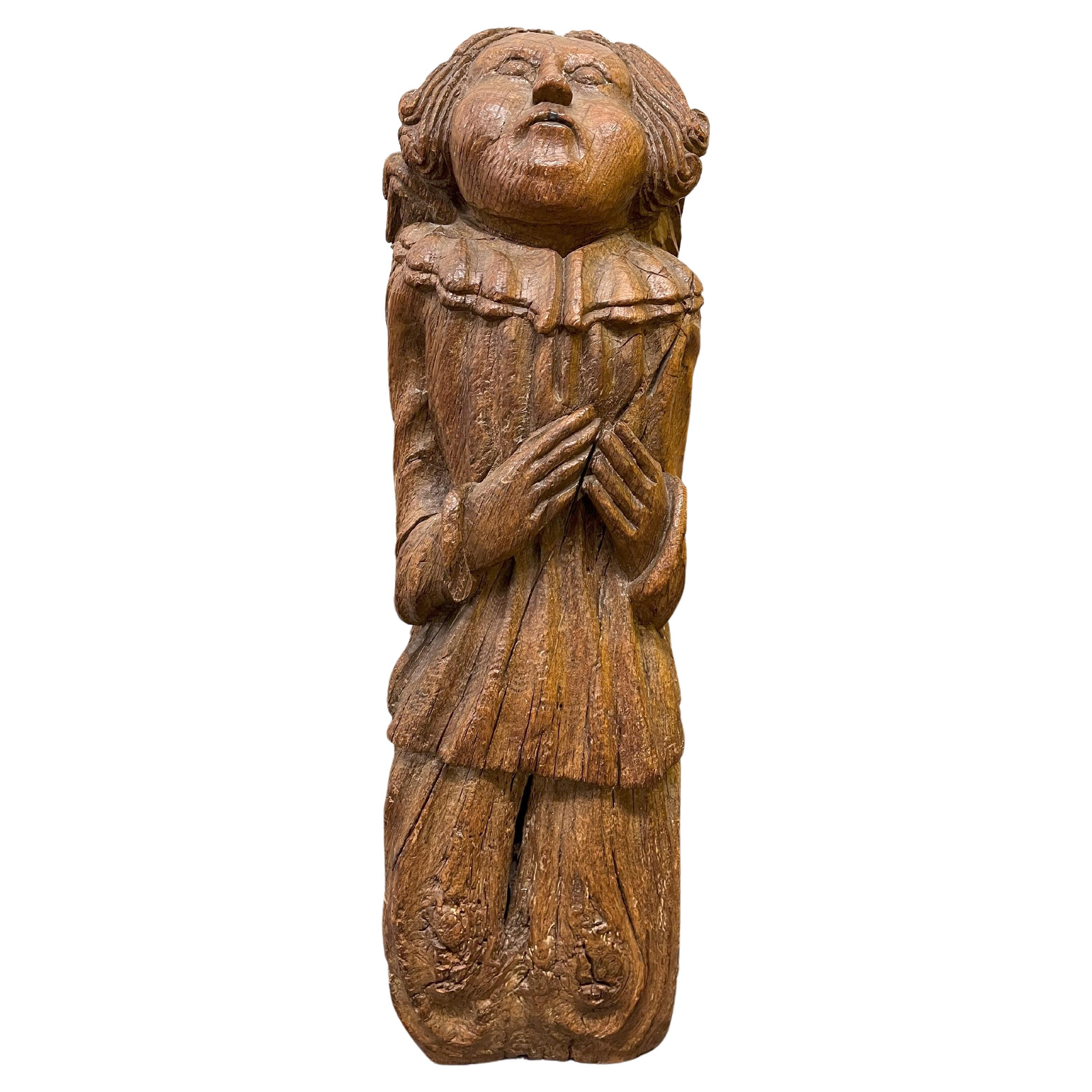 Gothic Oak Beam Support – Angel For Sale at 1stDibs