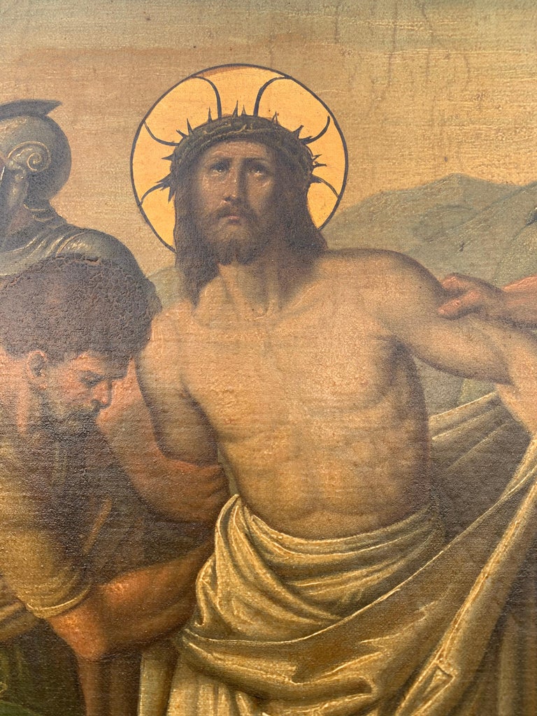 Gothic Painting / Tenth Station Crucifixion 'Jesus is stripped of His ...