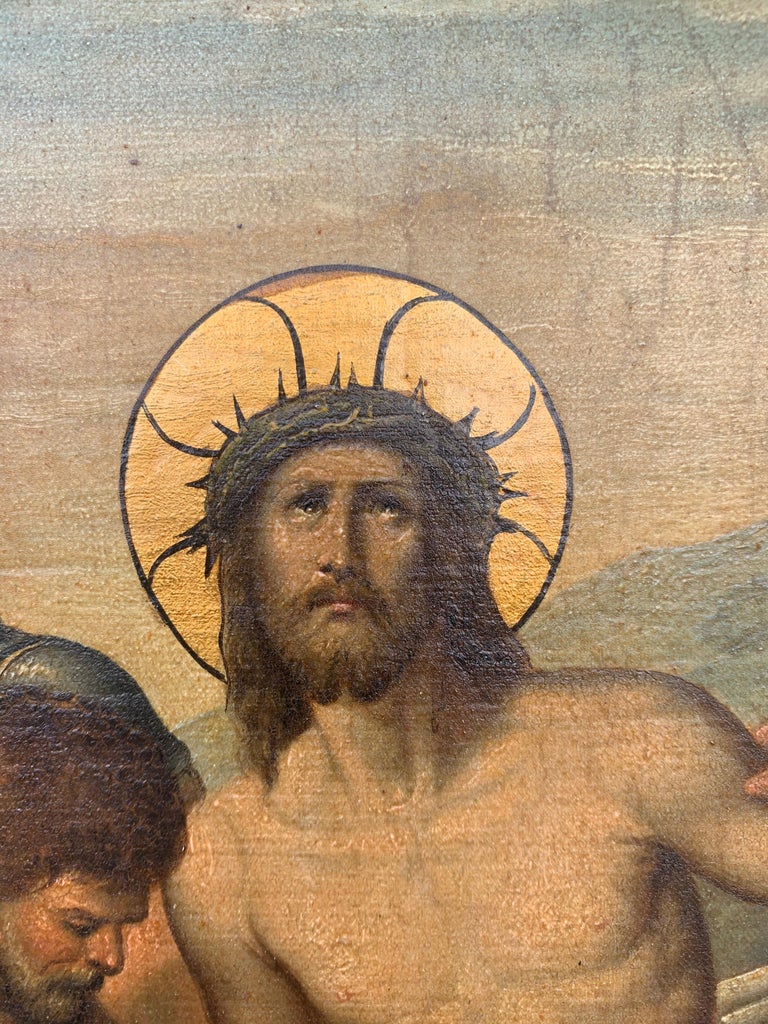 Gothic Painting / Tenth Station Crucifixion 'Jesus is stripped of His ...