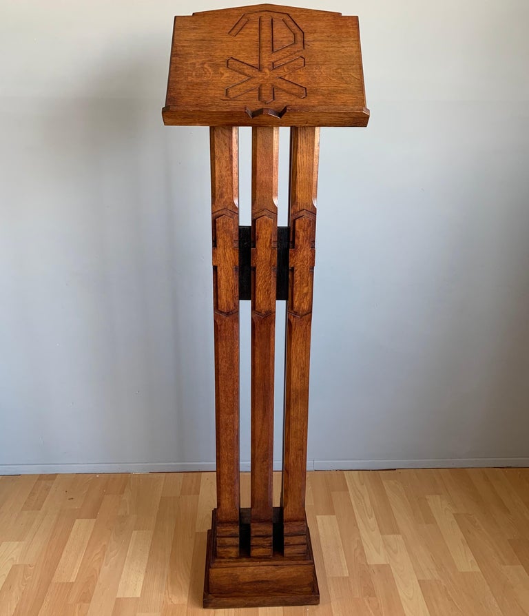 Gothic Revival Carved Oak Lectern/ Bible and Religious Book Stand with ...