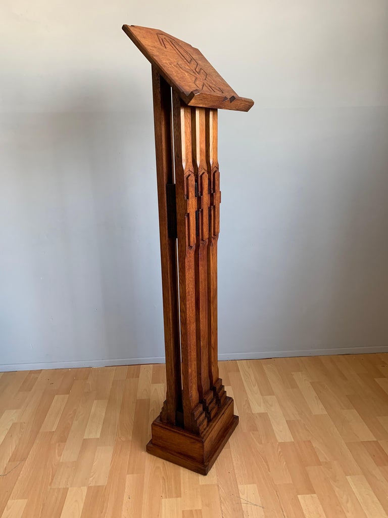 Gothic Revival Carved Oak Lectern/ Bible and Religious Book Stand with ...