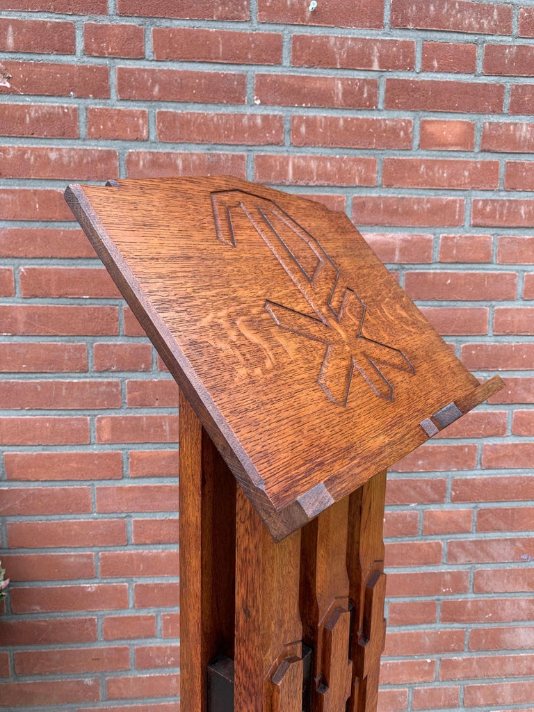 Gothic Revival Carved Oak Lectern/ Bible and Religious Book Stand with ...